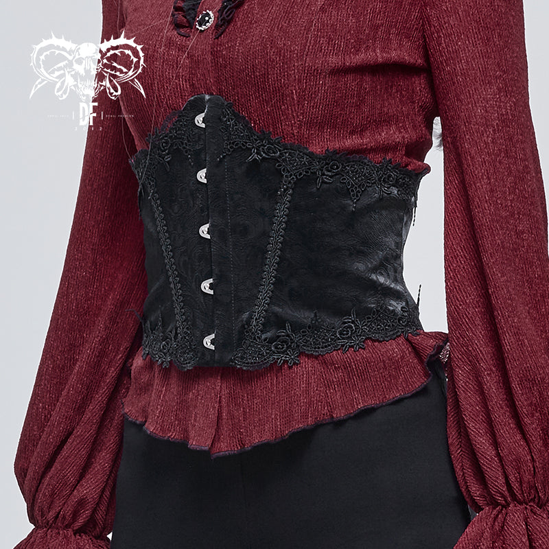 Gothic Black Rose Corset Belt by Devil Fashion – The Dark Side of Fashion